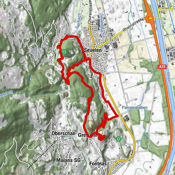 Sevelen Schluchtenweg - BERGFEX - Wanderung - Tour Ostschweiz