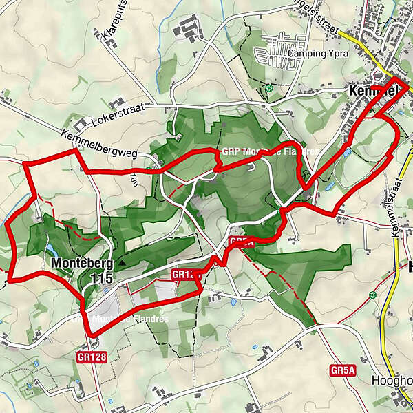 Kemmelberg Wandelroute - BERGFEX - Wanderung - Tour Flämische Region
