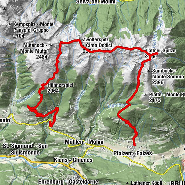 Terenten - Bärentaler Spitz - Cima Valperna - Plattner Spitze - Pfalzen ...