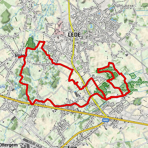 Lede, België - BERGFEX - Wanderung - Tour Flämische Region