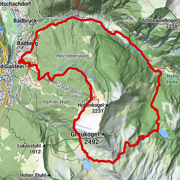 Um den Graukogel - BERGFEX - Wanderung - Tour Salzburger Land