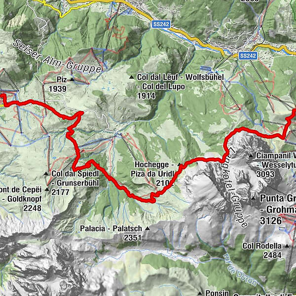 Seiser Alm to Selva - BERGFEX - Wanderung - Tour Südtirol