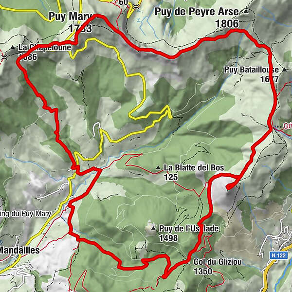 Cascade de Liadouze - Col du Gliziou - Puy Mary - Liadouze - BERGFEX ...