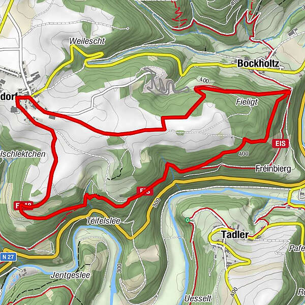 Goesdorf - Bockholtz - BERGFEX - Wanderung - Tour Luxemburg