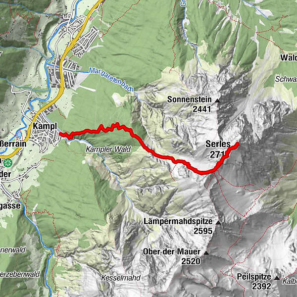 Serles von Neder - BERGFEX - Wanderung - Tour Tirol