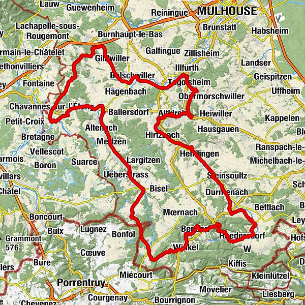 Le Tour du Sundgau à Vélo - BERGFEX - Radfahren - Tour Grand Est
