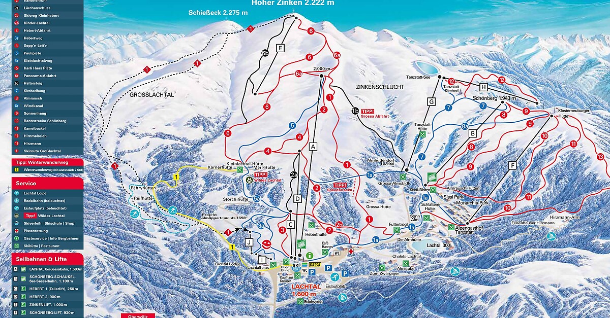 BERGFEX: Piste map Lachtal - Panoramic map Lachtal - Map Lachtal