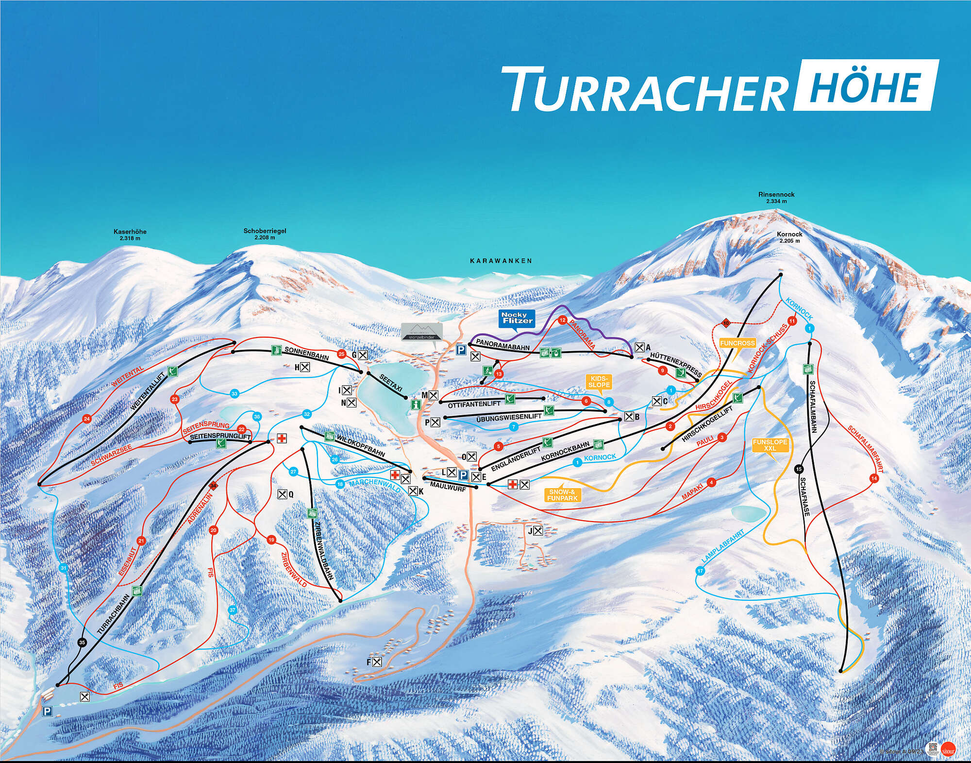 BERGFEX: Piste map Turracher Höhe - Panoramic map Turracher Höhe - Map ...