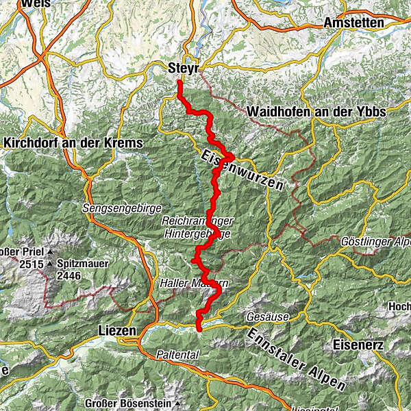 Klosterweg von Garsten zum Stift Admont - BERGFEX - Hiking - Tour Upper ...