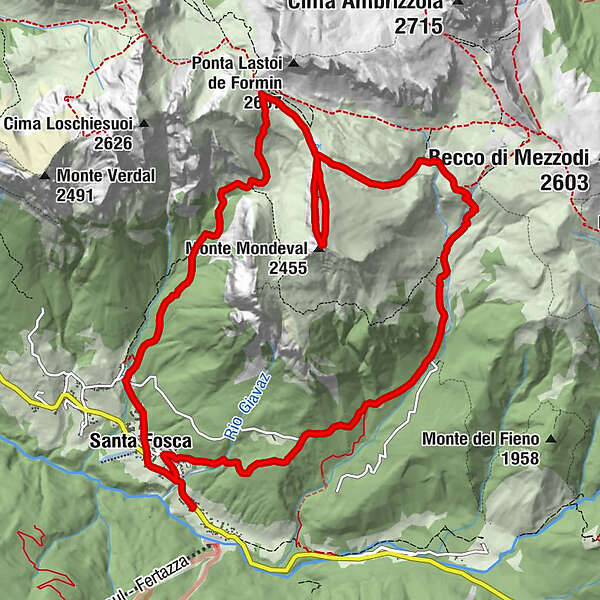 Selva di Cadore - Toffol - Monte Mondeval - Santa Fosca - BERGFEX ...