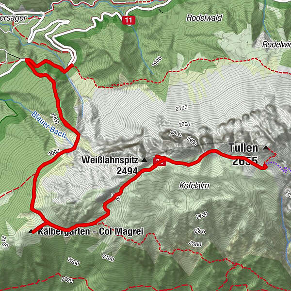 Villnöß - Funes - Weißlahnspitz - Furtschellen - Kälbergarten - Col ...