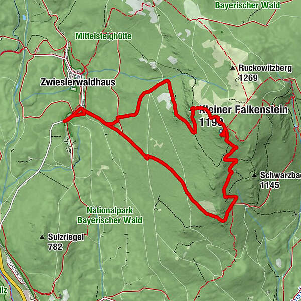 Falkenstein Runde ab Zwieslerwaldhaus - BERGFEX - Wanderung - Tour Bayern