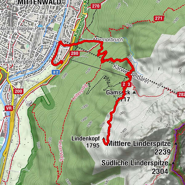 Mittenwald - Mittenwalder Hütte - Lindenkopf - BERGFEX - Wanderung ...