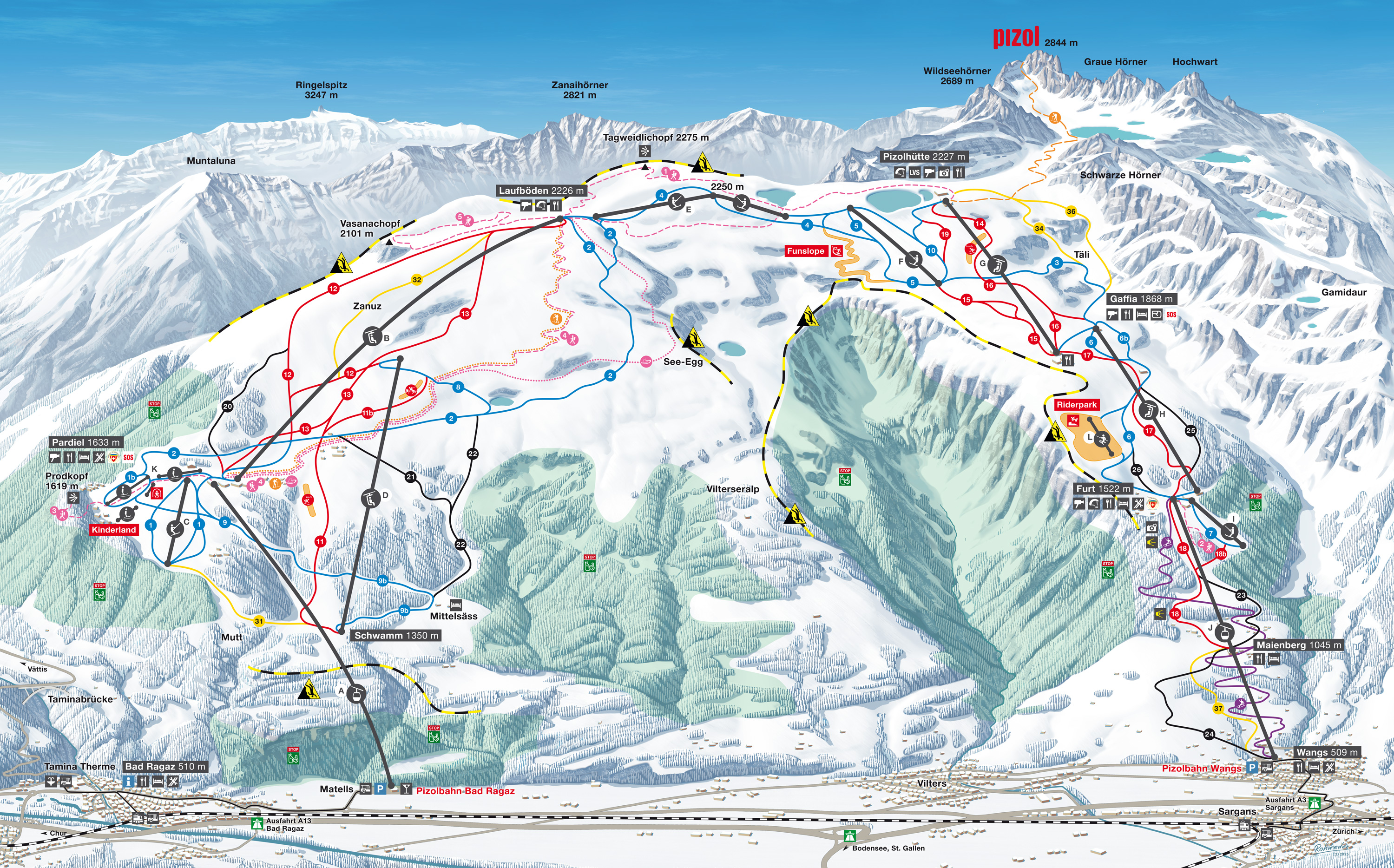 BERGFEX: Ski resort Pizol - Bad Ragaz - Wangs - Skiing holiday Pizol ...