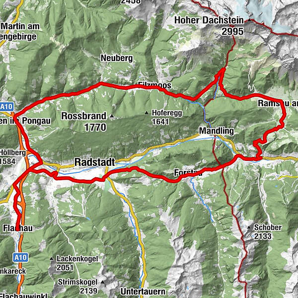 Flachau - Schwaiger - Steiner's - Radstadt - BERGFEX - Rennrad - Tour ...