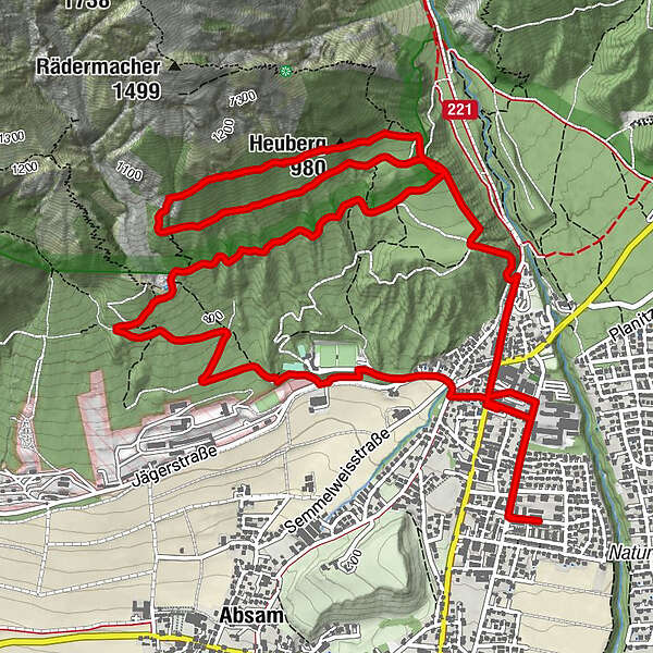 Gemeinde Absam - Schmankerlstock - Runstboden - Heuberg - BERGFEX ...