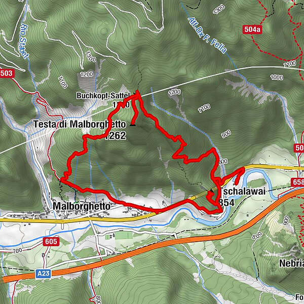 Malborghetto Valbruna - Tschalawai - Buchkopf-Sattel - Testa di ...