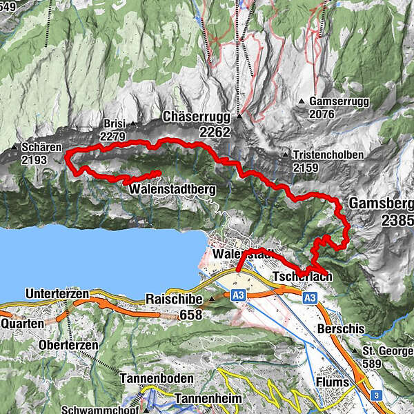 Hüttenwanderung Walensee - BERGFEX - Wanderung - Tour Ostschweiz