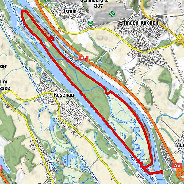 Iles du Rhin Kembs - BERGFEX - Wanderung - Tour Grand Est