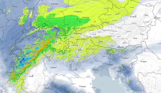BERGFEX: Snow forecast Alpine area - Fresh snow - Snowfall