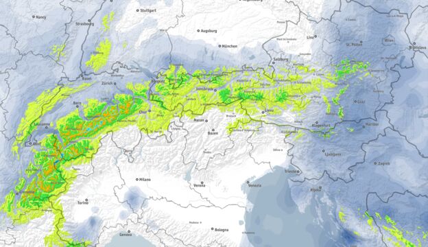 BERGFEX: Snow forecast Alpine area - Fresh snow - Snowfall
