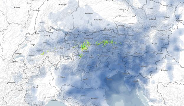 BERGFEX: Snow forecast Alpine area - Fresh snow - Snowfall