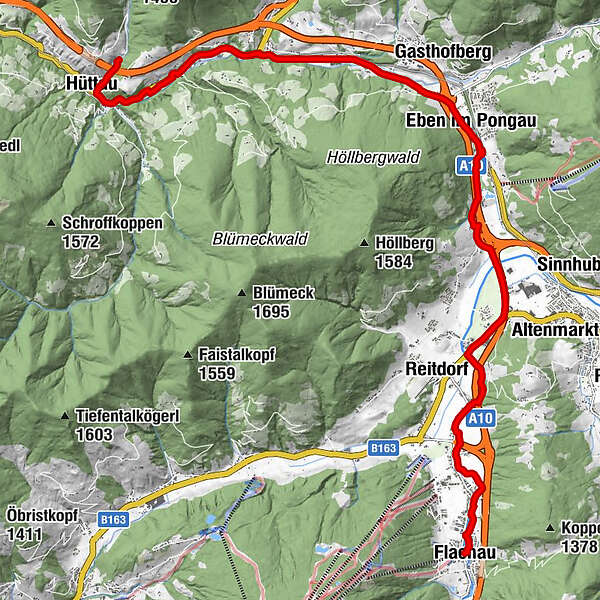 Flachau - Steiner's - Gasthof Ebnerwirt - Hüttau - BERGFEX - Radfahren ...
