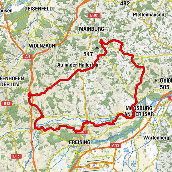 Südliche Hallertau - BERGFEX - Radfahren - Tour Bayern