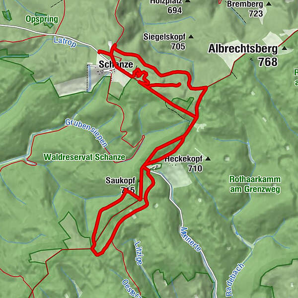 Schanze - Klobmanns Rücken - Saukopf - Kühhude - BERGFEX - Wanderung ...