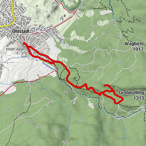 Ohlstadt - Kleiner Illing - BERGFEX - Wanderung - Tour Bayern