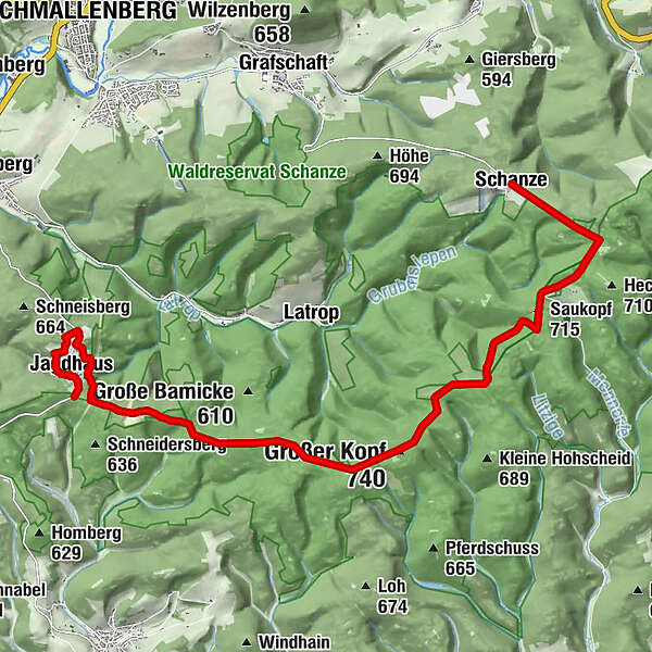 Schanze - Saukopf - Großer Kopf - Jagdhaus - BERGFEX - Wanderung - Tour ...