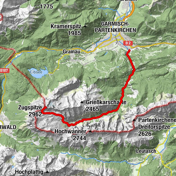 Zugspitze via Reintal via Knorrhütte - BERGFEX - Wanderung - Tour Bayern