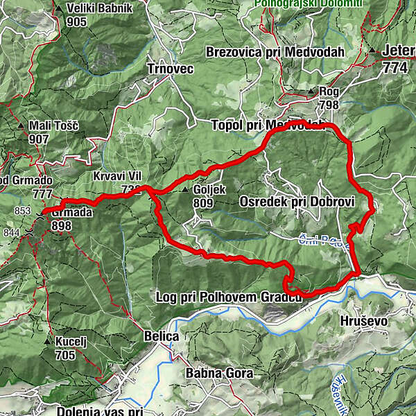 Medvode - Grmada - Sedlo pod Grmado - Dobrova-Polhov Gradec - BERGFEX ...