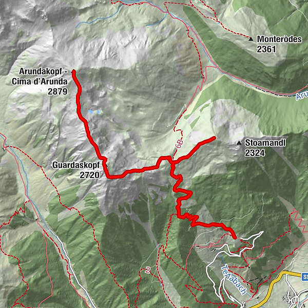 Hofschank Egghof - Guardaskopf - Arundakopf - Cima d'Arunda - Tellakopf ...