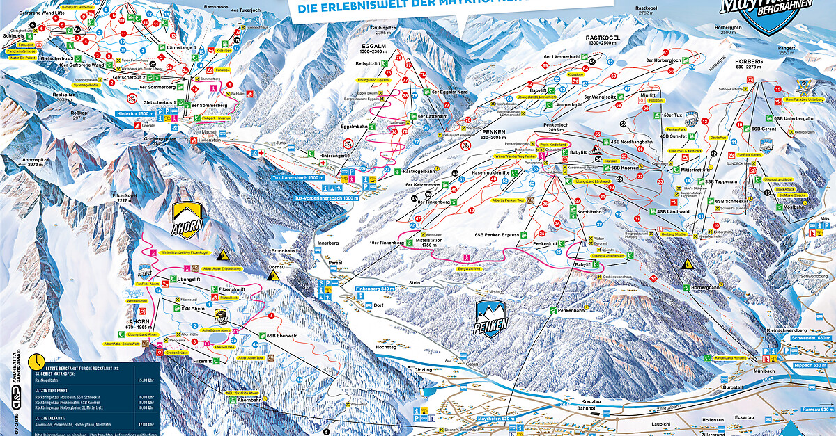 BERGFEX: Piste map Mayrhofen / Zillertal - Panoramic map Mayrhofen ...