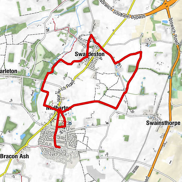 Mulbarton - Saint Mary Magdalen - Swardeston - BERGFEX - Wanderung ...