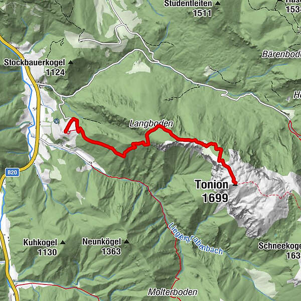 Lechnerbauer - Tonion - Knochenschacht - Tonionhütte - BERGFEX ...