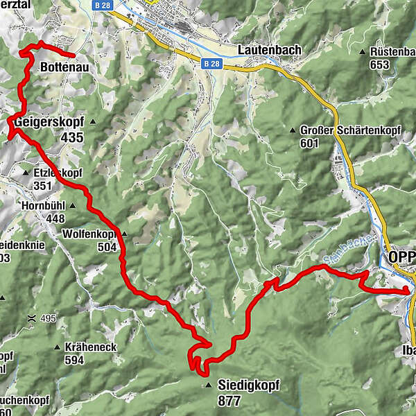 Renchtalsteig 1. Etappe: Oberkirch-Bottenau - Oppenau - BERGFEX ...