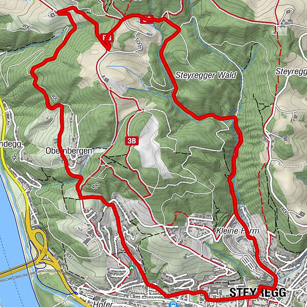 Steyregg: Steyregg Loop Trail - BERGFEX - Wandelen - Tocht Opper-Oostenrijk