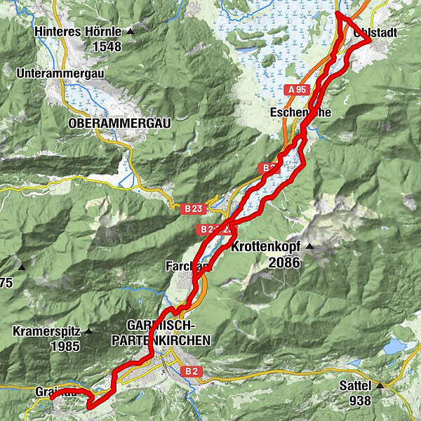 Durchs Loisachtal - BERGFEX - Radfahren - Tour Bayern