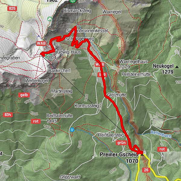 Schlangenweg Wanderung Rax Alpe - BERGFEX - Wanderung - Tour Steiermark