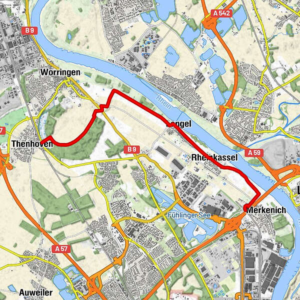 Der Kölnpfad - Etappe 04: Roggendorf/Thenhoven bis Merkenich - BERGFEX ...