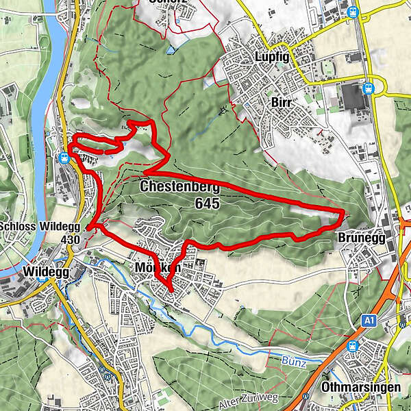 Möriken - Chestenberg - Schloss Wildegg - Gasthaus Rössli - BERGFEX ...