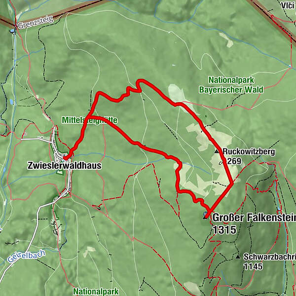 Zwieseler Waldhaus - Kleiner Falkenstein - Großer Falkenstein ...