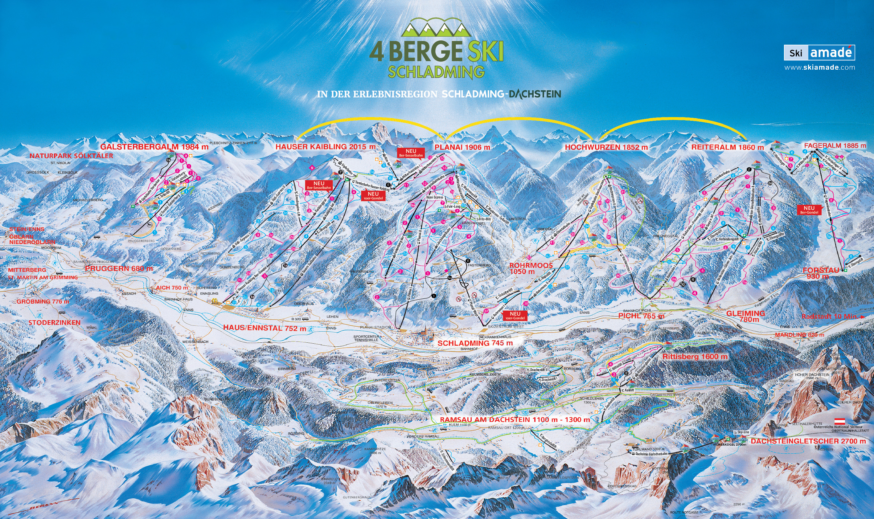 BERGFEX: Skigebiet Planai / Schladming / Ski amade - Skiurlaub Planai ...