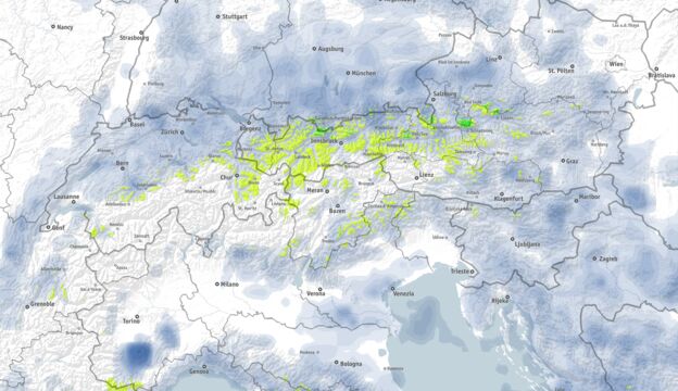 BERGFEX: Snow forecast Alpine area - Fresh snow - Snowfall