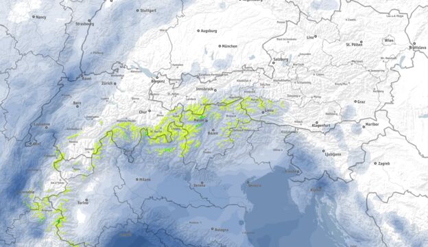 BERGFEX: Snow forecast Alpine area - Fresh snow - Snowfall