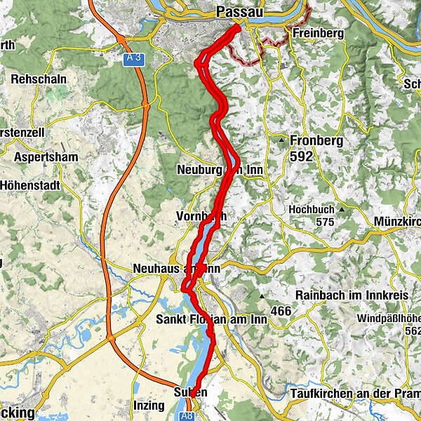 Passau-Schärding-Passau - BERGFEX - Radfahren - Tour Bayern