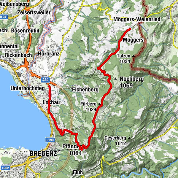 Gemeinde Möggers - Fürberg - Pfänder - Gemeinde Lochau - BERGFEX ...