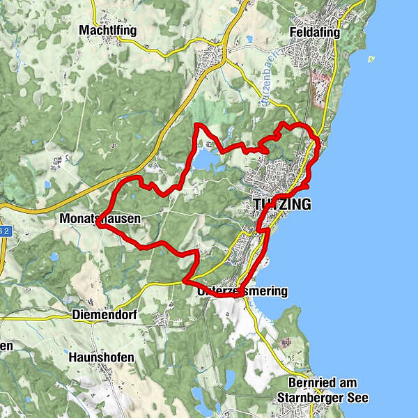 Tutzing Wanderweg X3 - Tutzinger Runde - BERGFEX - Wanderung - Tour Bayern